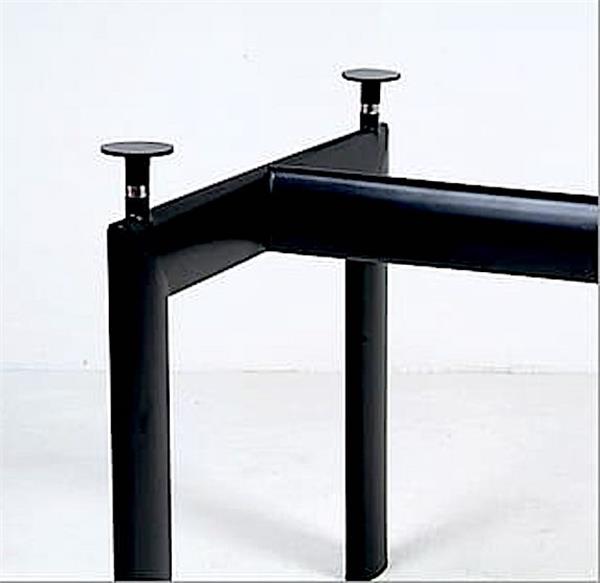 dining table designed by le corbusier. black epoxy coated steel base ...